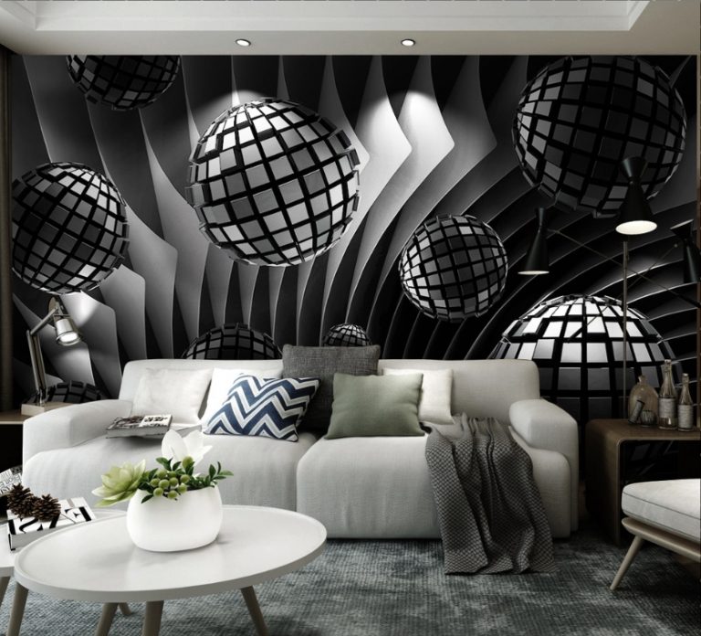 Black Disco Balls 3D / 5D / 8D wall murals / custom wallpaper ...